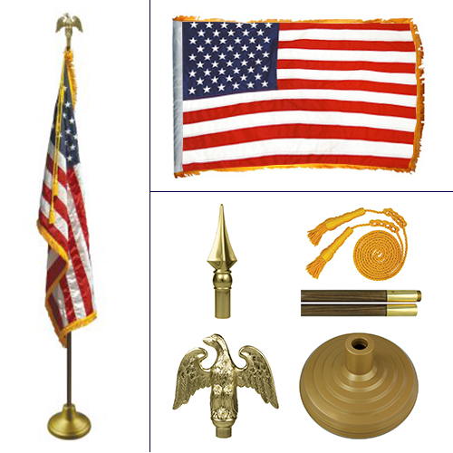 U.S. Standard Indoor Oak Mounting Set - U.S. Indoor Flag Sets | Tuff ...