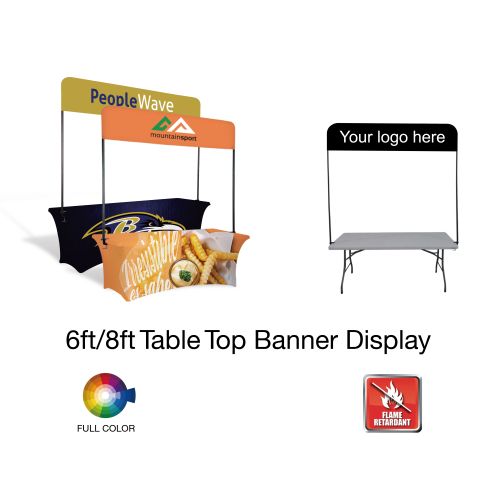 8' Overhead Fitted Banner & Frame Table Kit - Overhead & Backwall Table ...