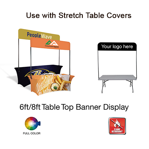 Overhead Stretch Banner & Frame Table Kit - Overhead & Backwall Table ...