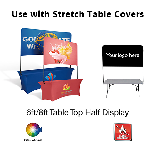 Half Wall Stretch Banner & Frame Table Kit - Overhead & Backwall Table ...