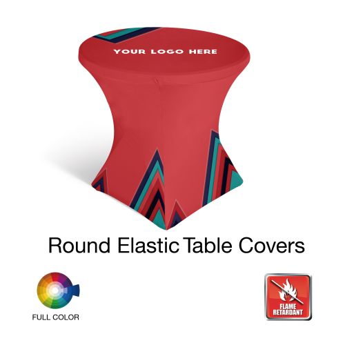 Round Classic Custom Stretch Table Cover - Flame Retardant - Round ...