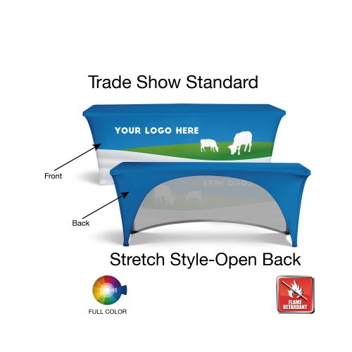 Open-Back Classic Custom Stretch Table Cover - Flame Retardant ...