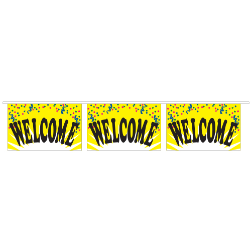 30' Welcome Mini Message Pennants - Message Pennant Strings | Tuff ...