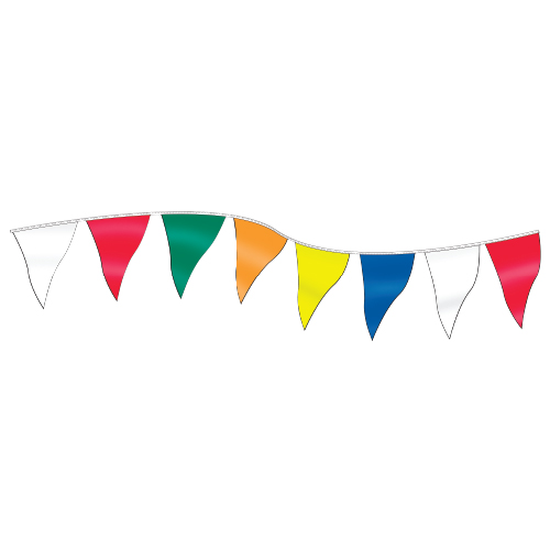 60' Multi-Colored 12"x18" Economy Pennants - Multi-Color Pennants ...
