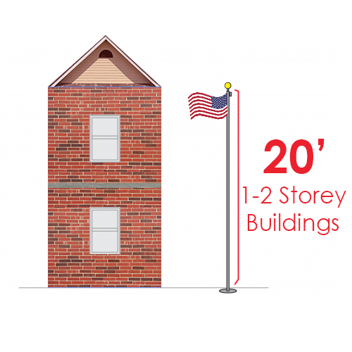 20' Standard Commercial Internal Winch Flagpole - Standard Commercial ...