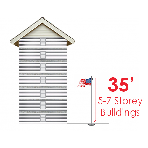 35' Heavy Commercial Internal Winch Flagpole - Heavy Commercial ...