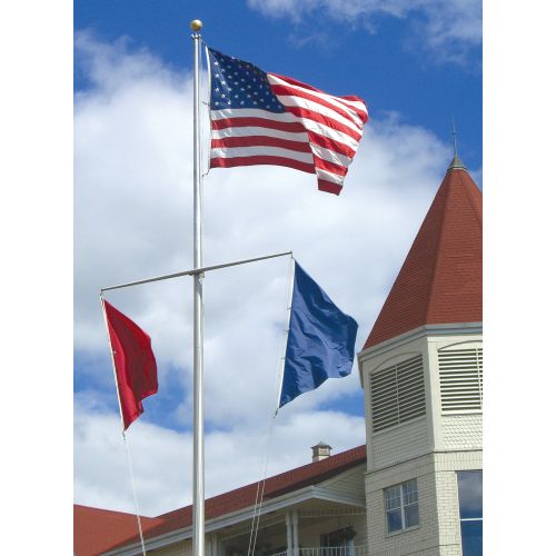 30' Heavy Nautical Single Mast Flagpole - Yardarm - Single-Mast ...