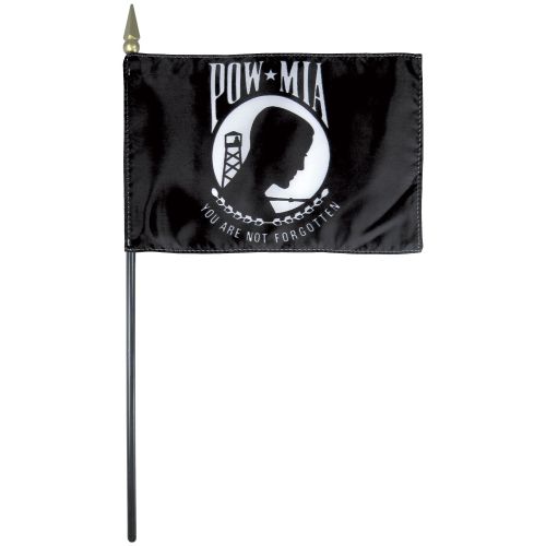 4"x6" POW/MIA Mounted Rayon Flag - POW/MIA Mini Flags | Tuff Flags ...