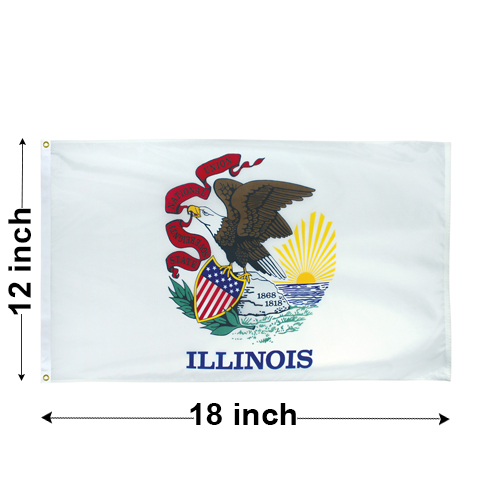 12"x18" Illinois Nylon Outdoor Flag - Illinois Flags | Tuff Flags - 888 ...