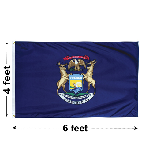 4'x6' Michigan Polyester Outdoor Flag - Michigan Flags | Tuff Flags ...