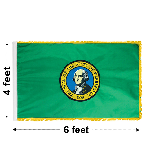 4'x6' Washington Indoor Nylon Flag - Washington Flags | Tuff Flags - 888-2US-FLAG