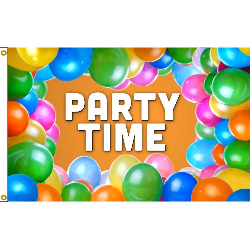3'x5' Party Time Nylon Flag - Decorative Flags | Tuff Flags - 888-2US-FLAG